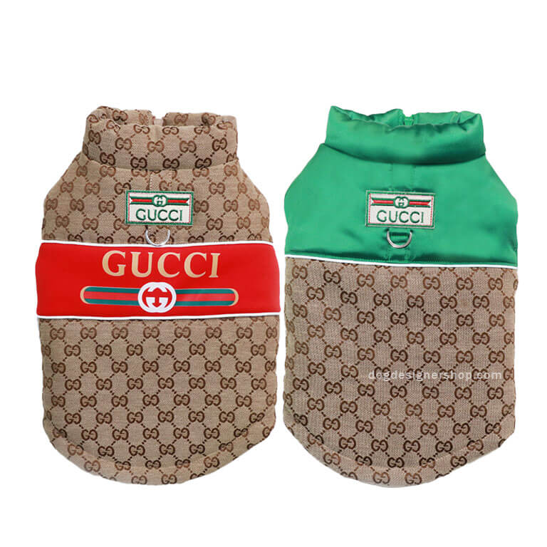 Designer dog coats Gucci with leash | Gucci Dog jacket sleeveless